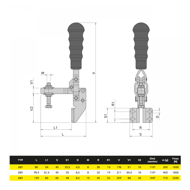Set of 9+3 pcs: Vertical clamp 241