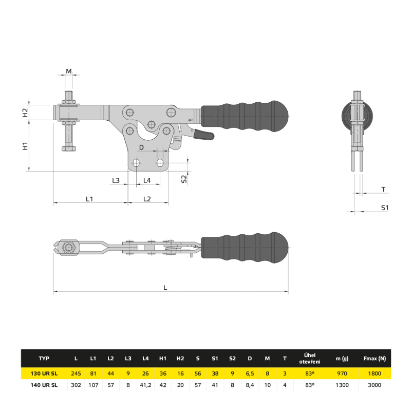 Horizontal clamp 130 UR SL